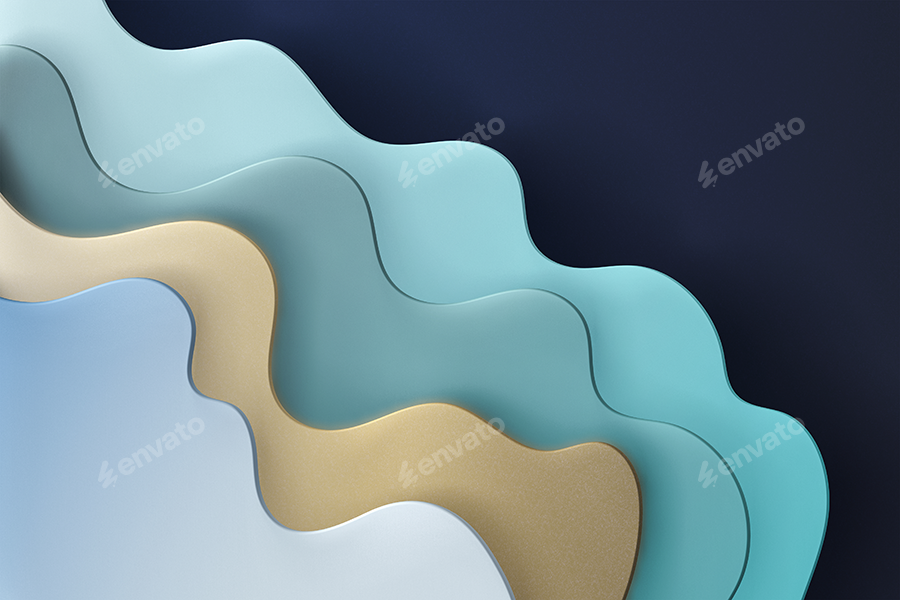 Papercut Waves 3D Backgrounds, Graphics | GraphicRiver