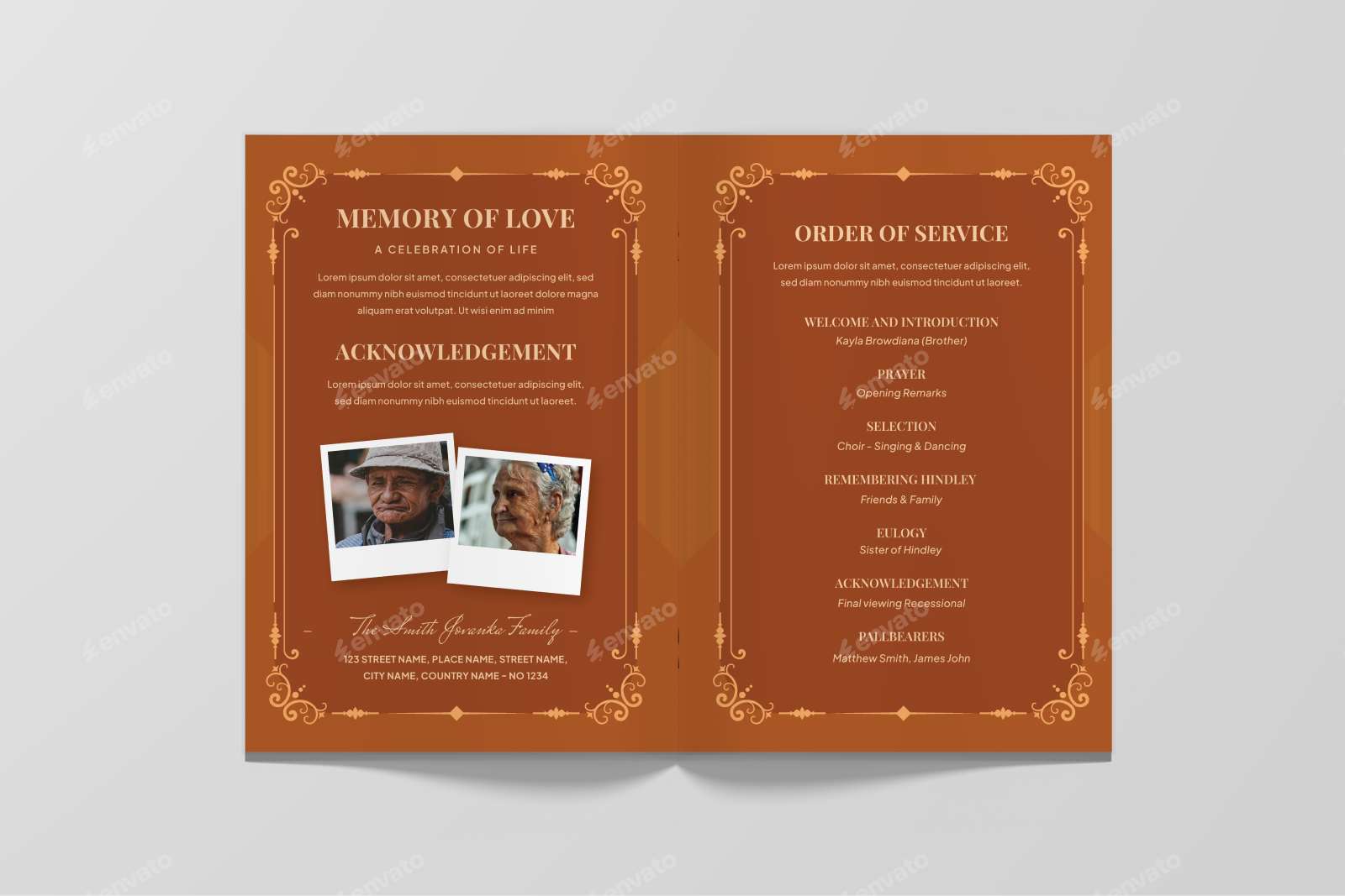 Funeral Program Bifold Brochure, Print Templates | GraphicRiver