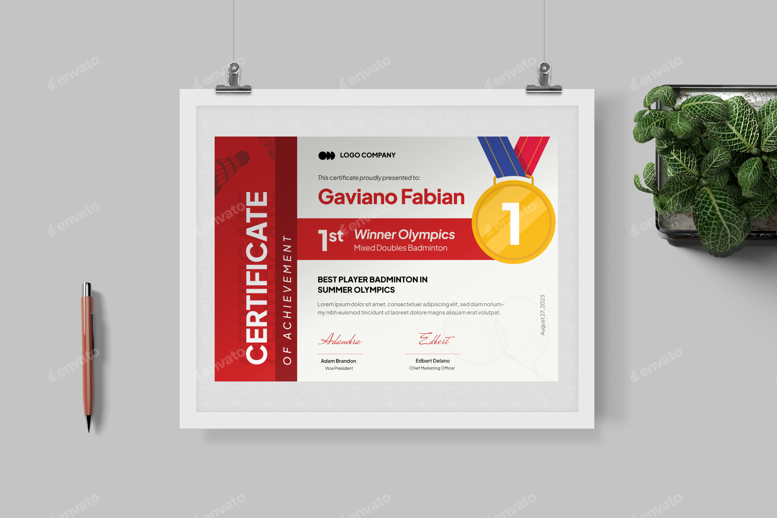 Modern Badminton Certificate, Print Templates | GraphicRiver