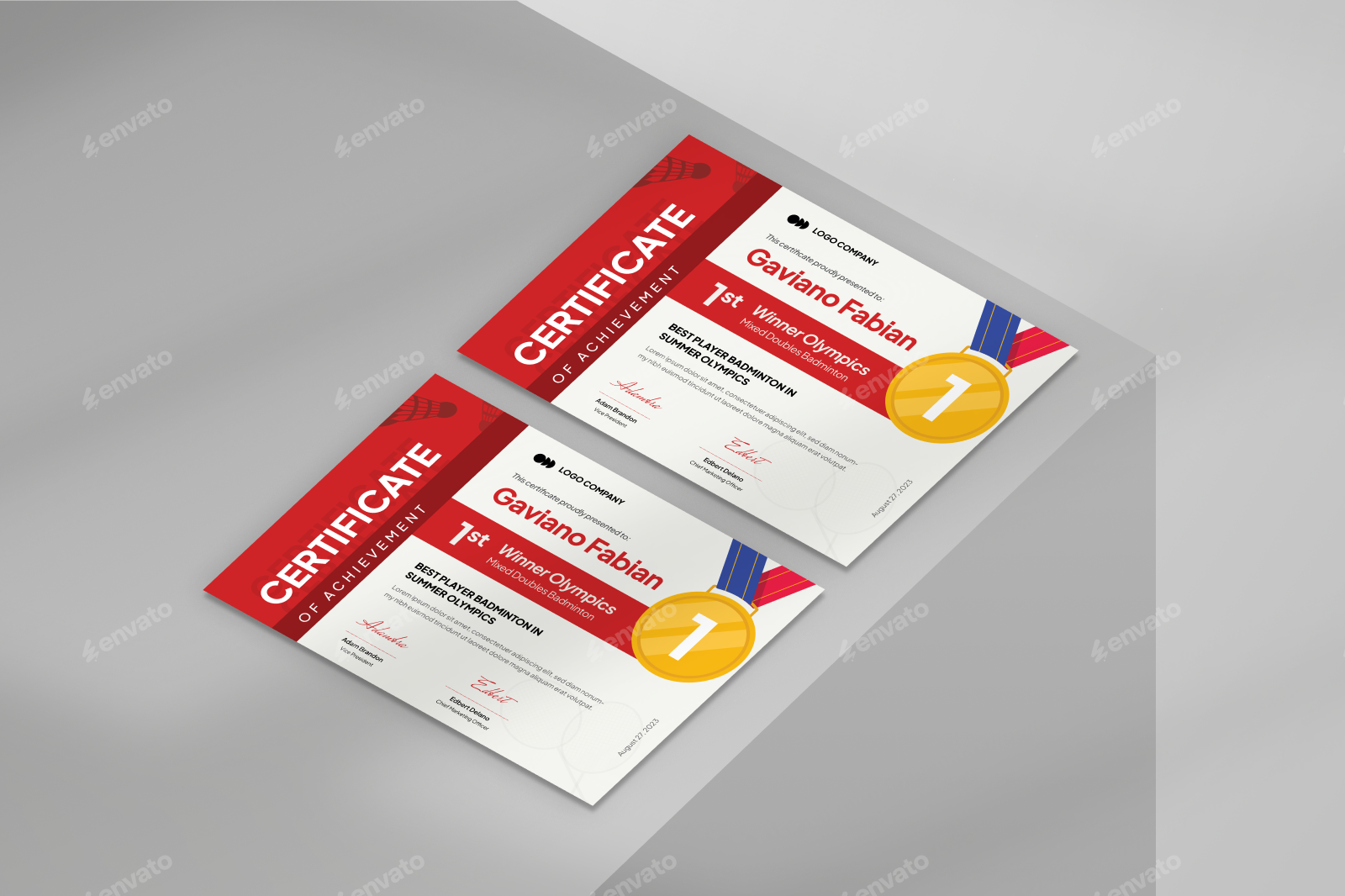 Modern Badminton Certificate, Print Templates | GraphicRiver