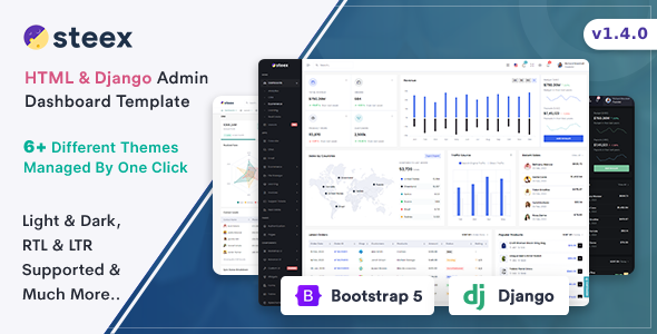 Steex - HTML & Django Admin Dashboard Template by Themesbrand | ThemeForest