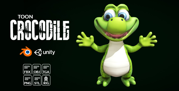 Toon Crocodile Game Character by miniclickstudio | 3DOcean