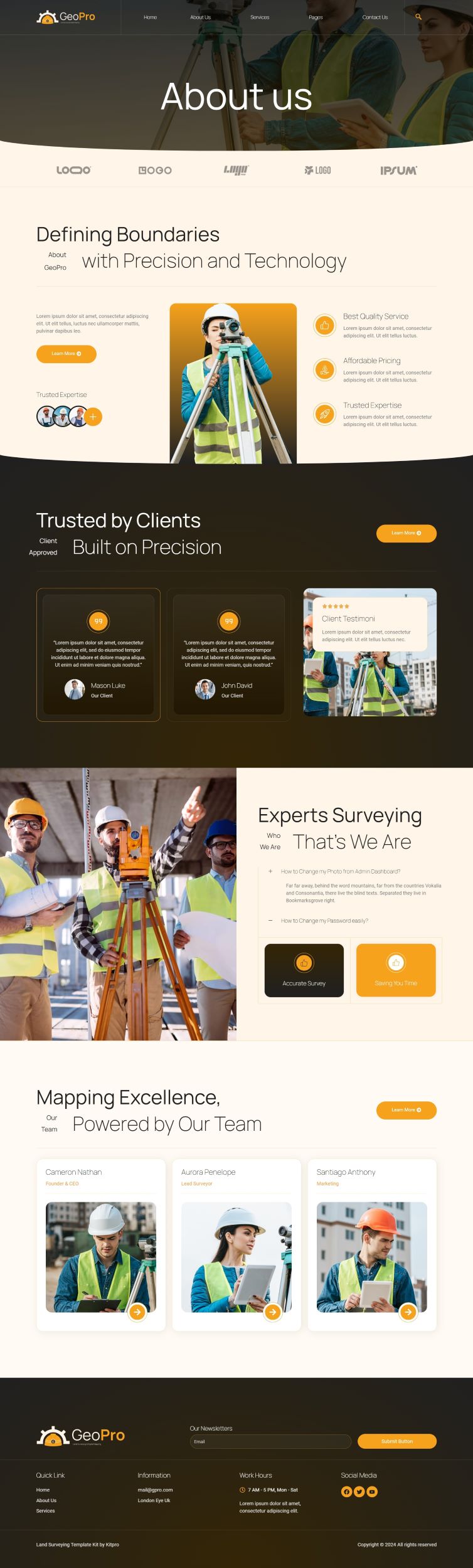 Geopro - Land Surveying & Digital Mapping Elementor Template Kit by Kitpro