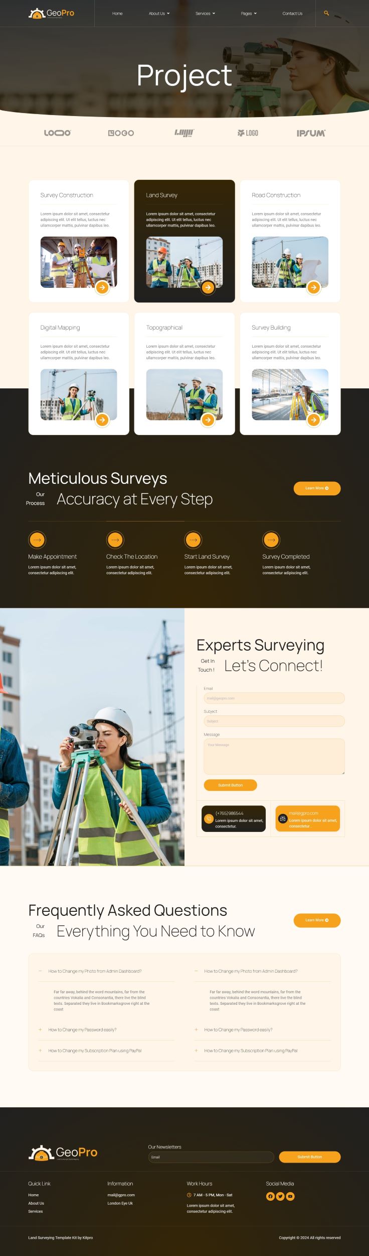 Geopro - Land Surveying & Digital Mapping Elementor Template Kit by Kitpro