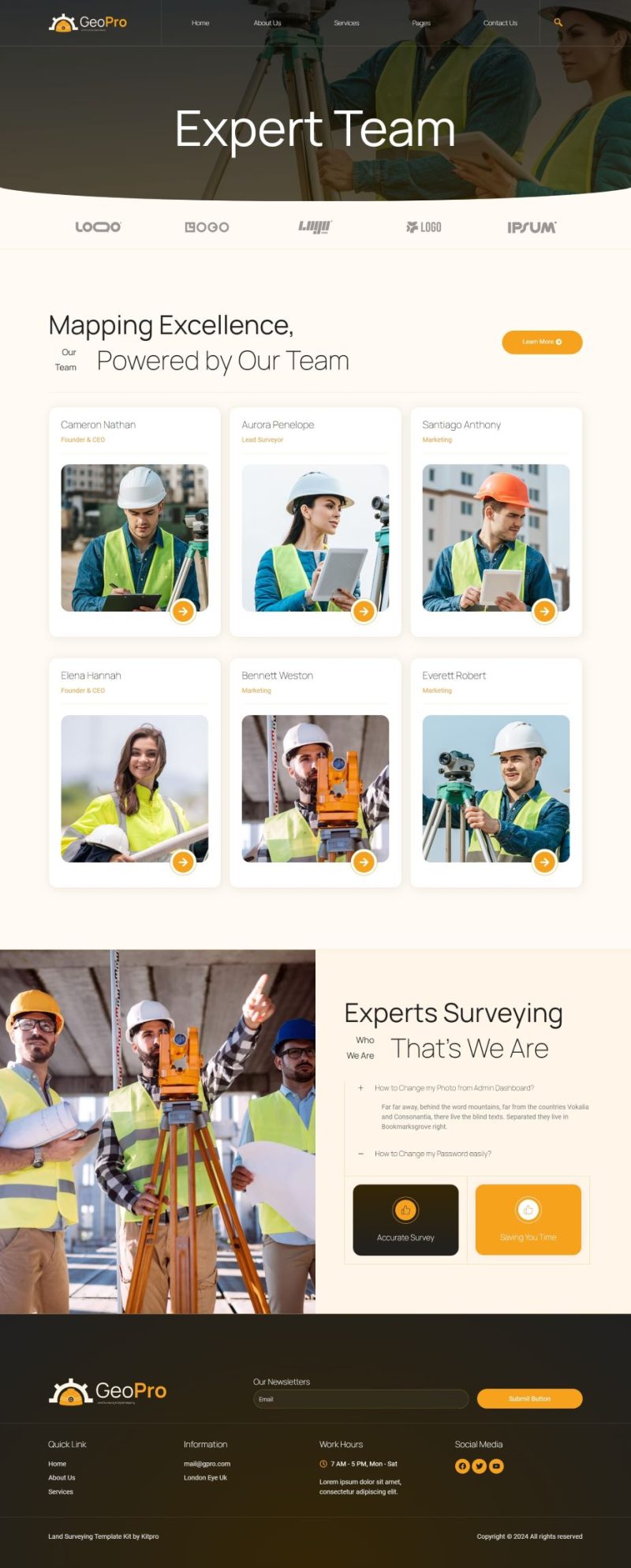 Geopro - Land Surveying & Digital Mapping Elementor Template Kit by Kitpro