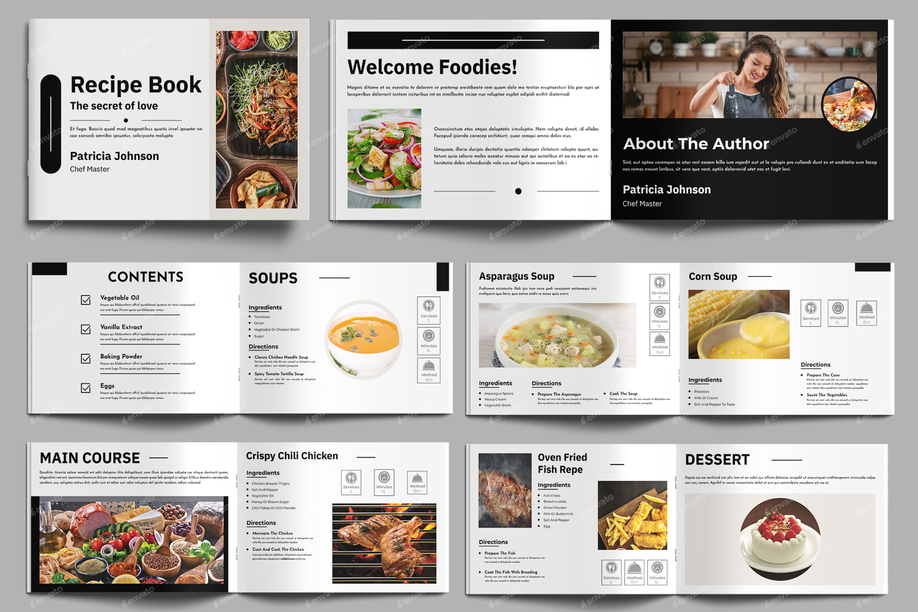 Recipe Book Template Layout, Print Templates | GraphicRiver