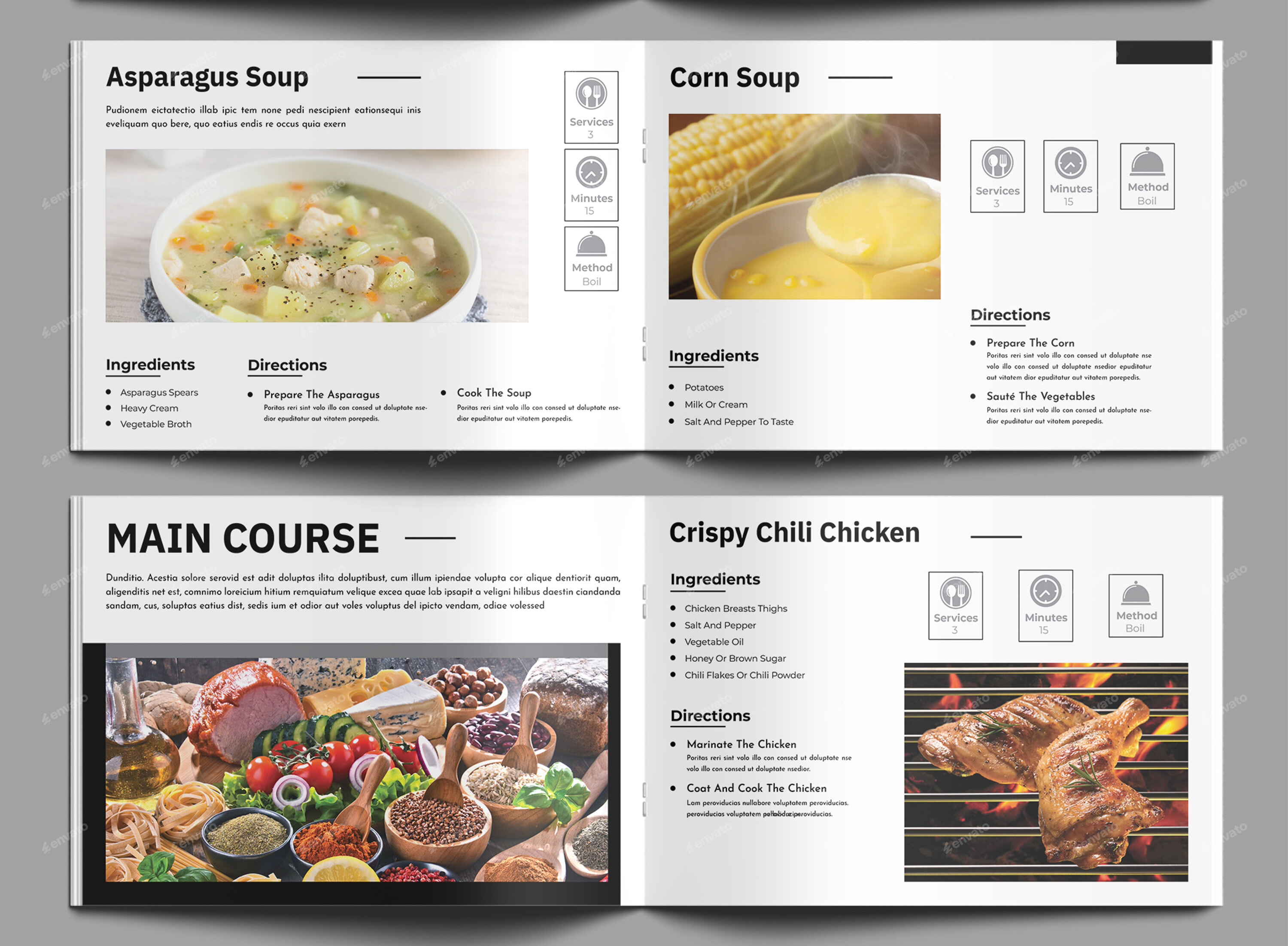 Recipe Book Template Layout, Print Templates | GraphicRiver