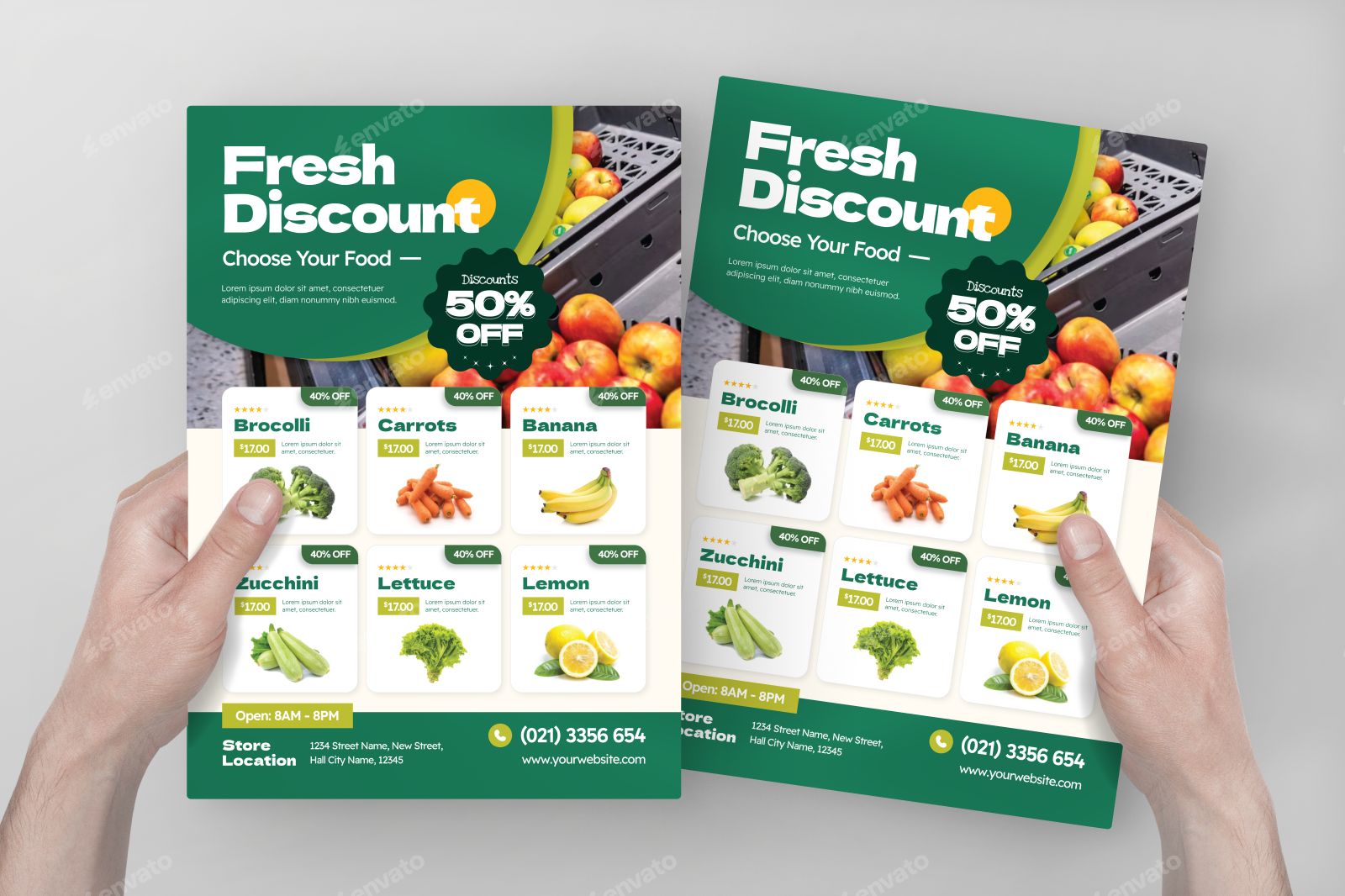 Fresh Grocery Store Flyer, Print Templates | GraphicRiver