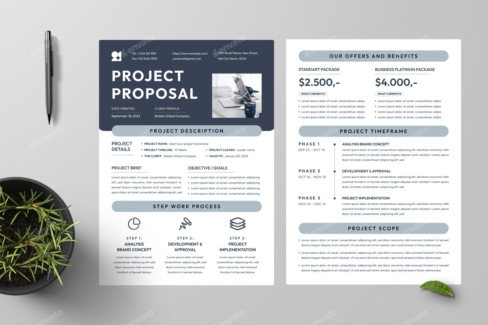 Modern Project Proposal Flyer, Print Templates | GraphicRiver