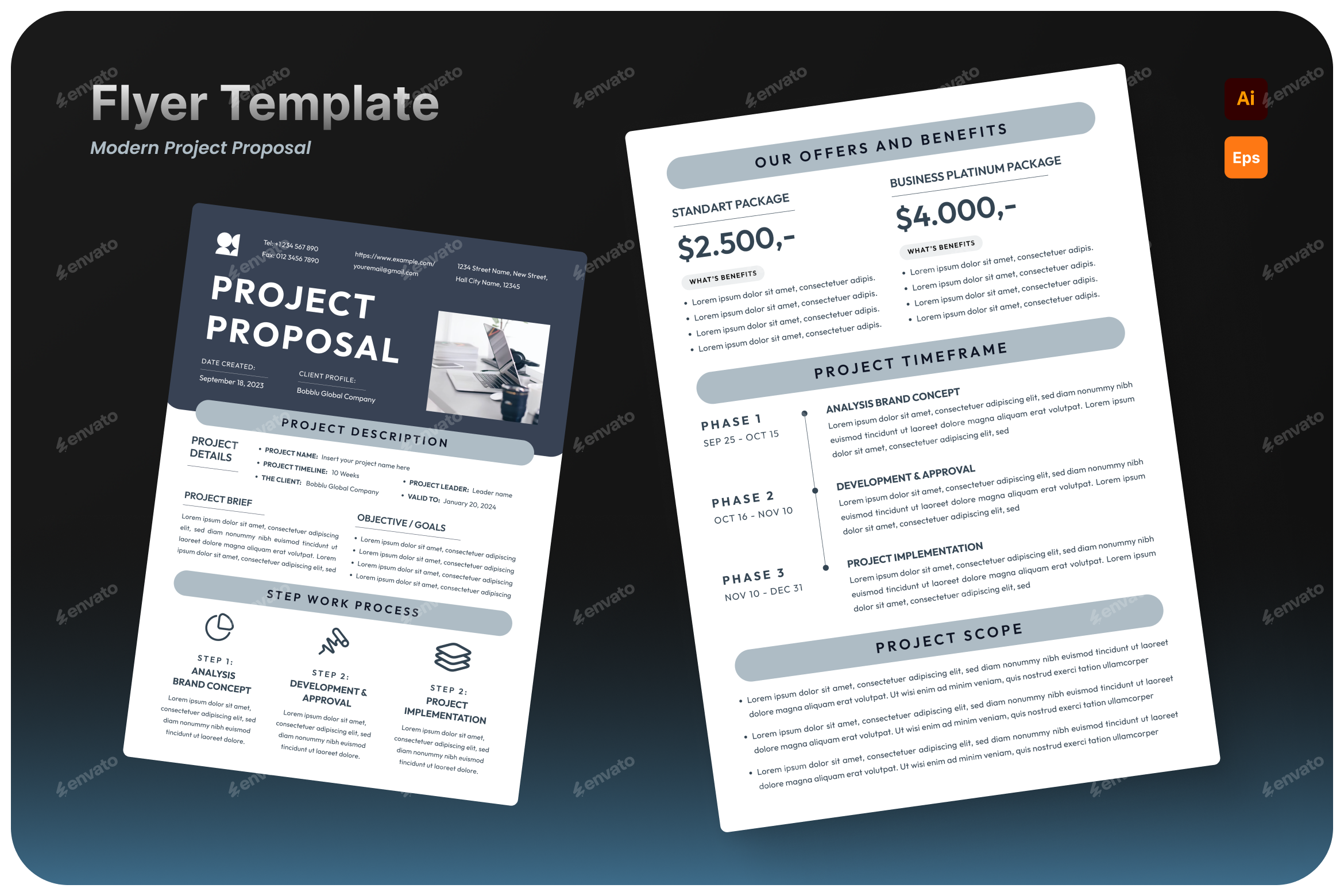 Modern Project Proposal Flyer, Print Templates | GraphicRiver