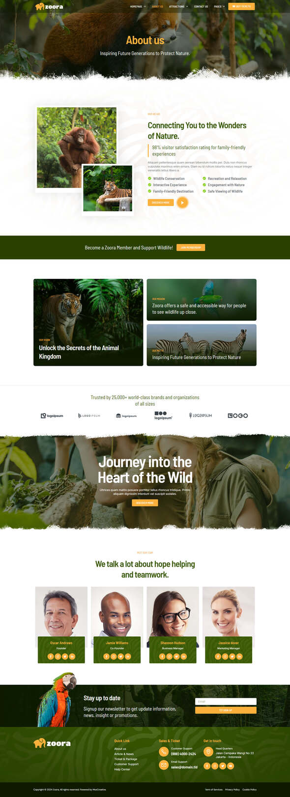 Zoora - Safari & Zoo Elementor Pro Template Kit by moxcreative ...