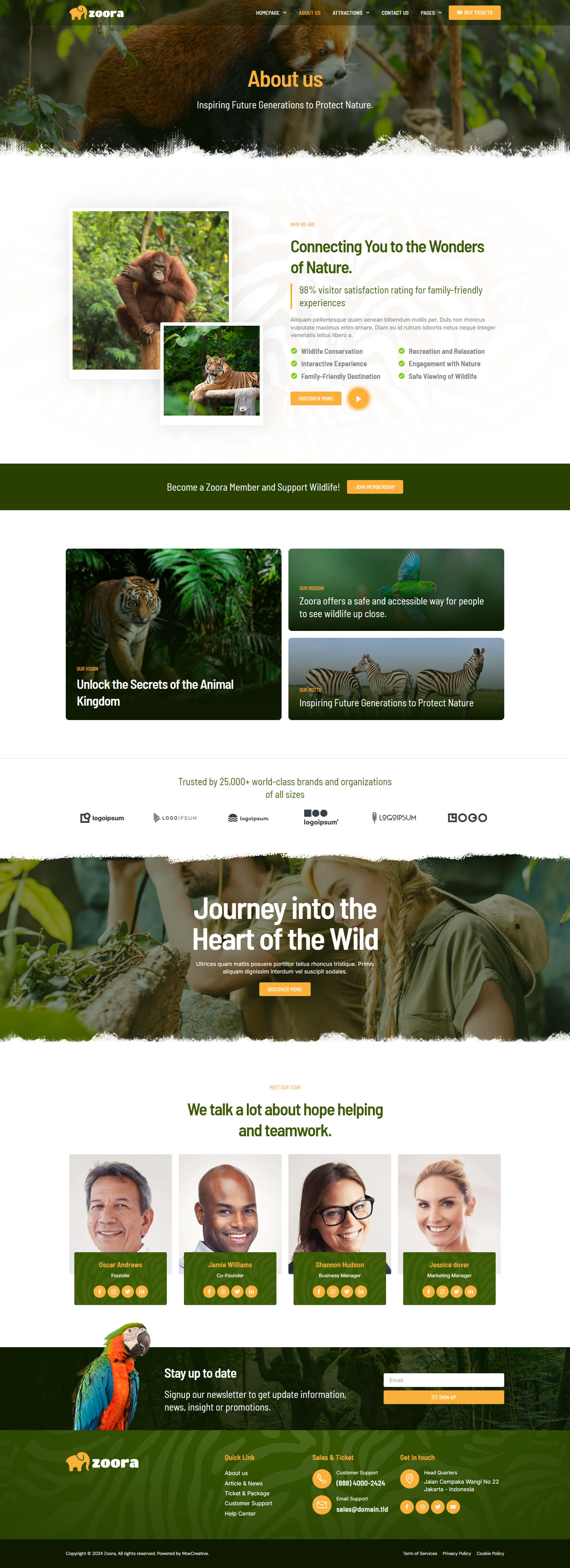 Zoora - Safari & Zoo Elementor Pro Template Kit by moxcreative ...