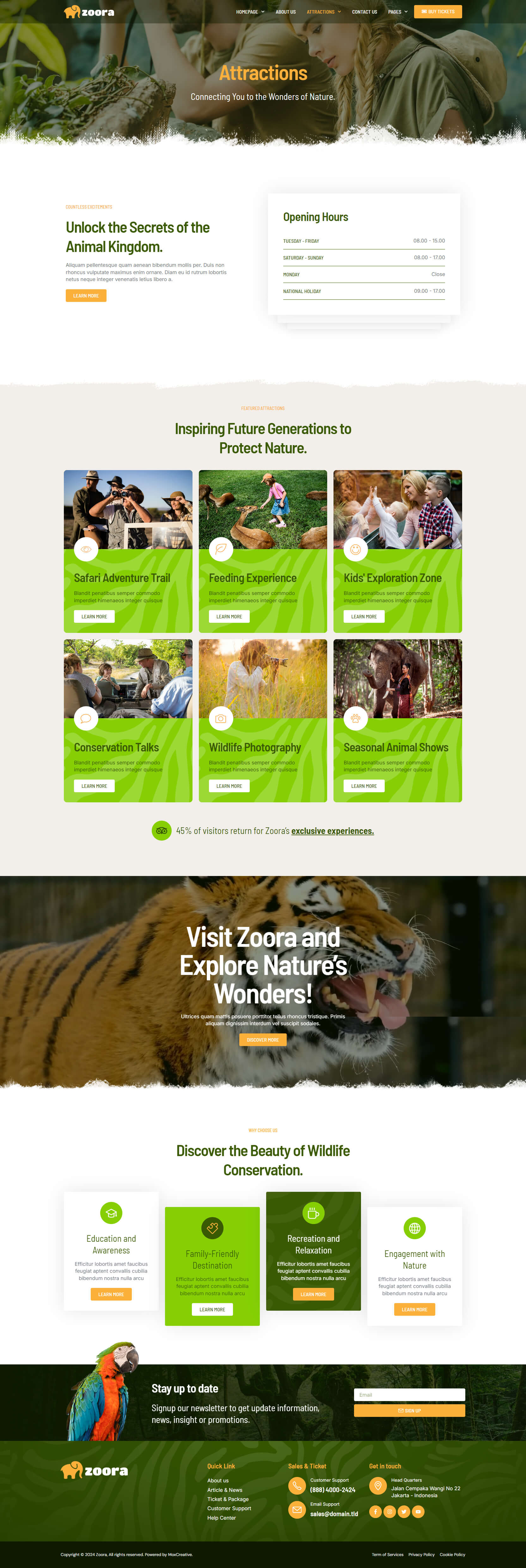 Zoora - Safari & Zoo Elementor Pro Template Kit by moxcreative ...