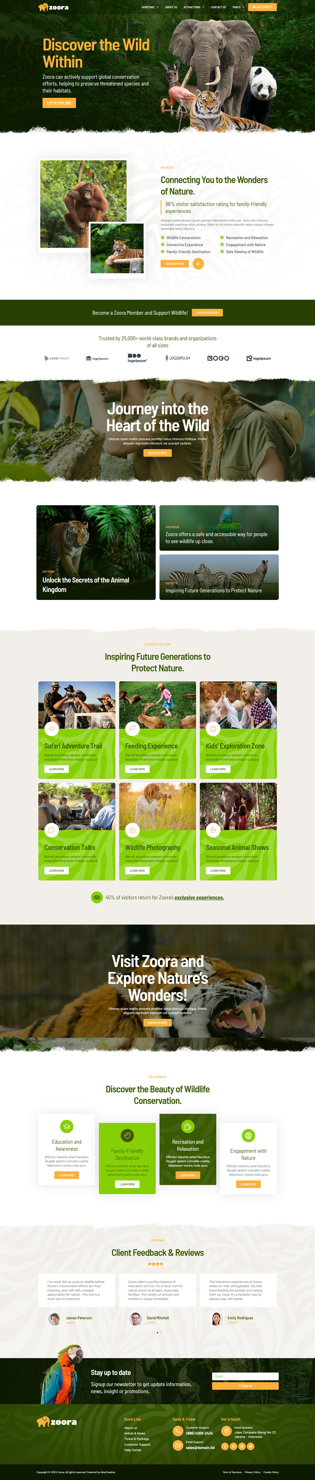 Zoora - Safari & Zoo Elementor Pro Template Kit by moxcreative ...