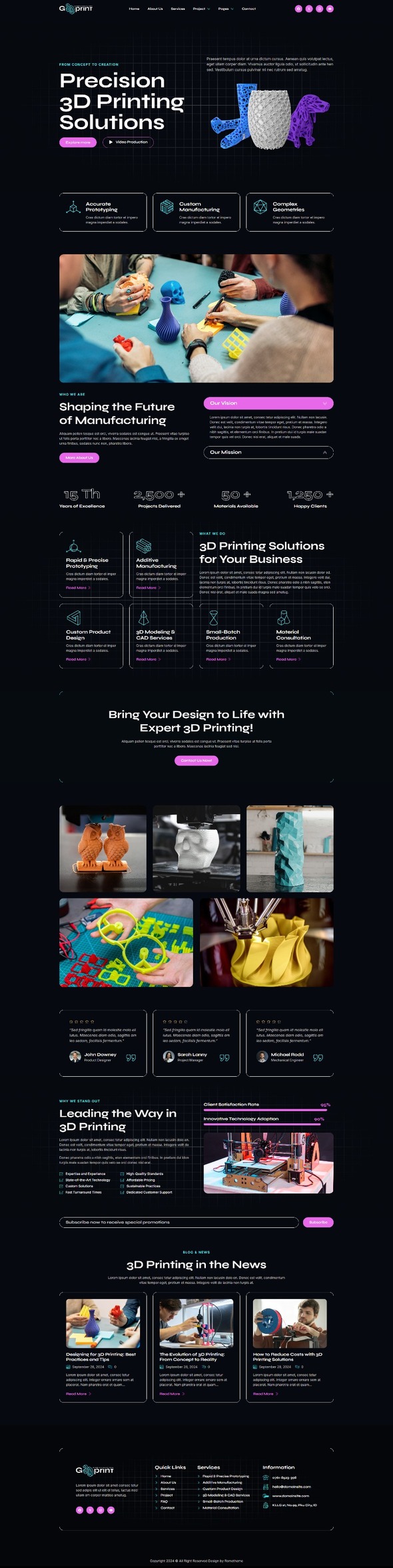 G3DPrint - 3D Printing & Manufacturing Elementor Template Kit by Rometheme