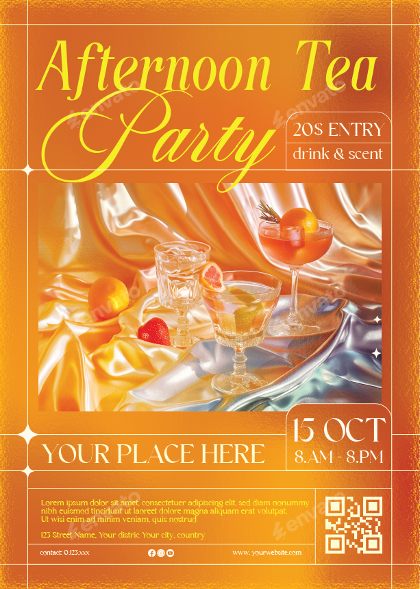 Tea Party Flyer, Print Templates | GraphicRiver