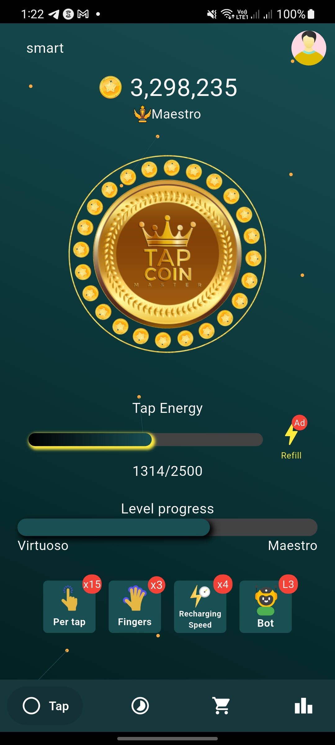 TapCoin - Tap to earn viral game flutter by Smartbingari | CodeCanyon