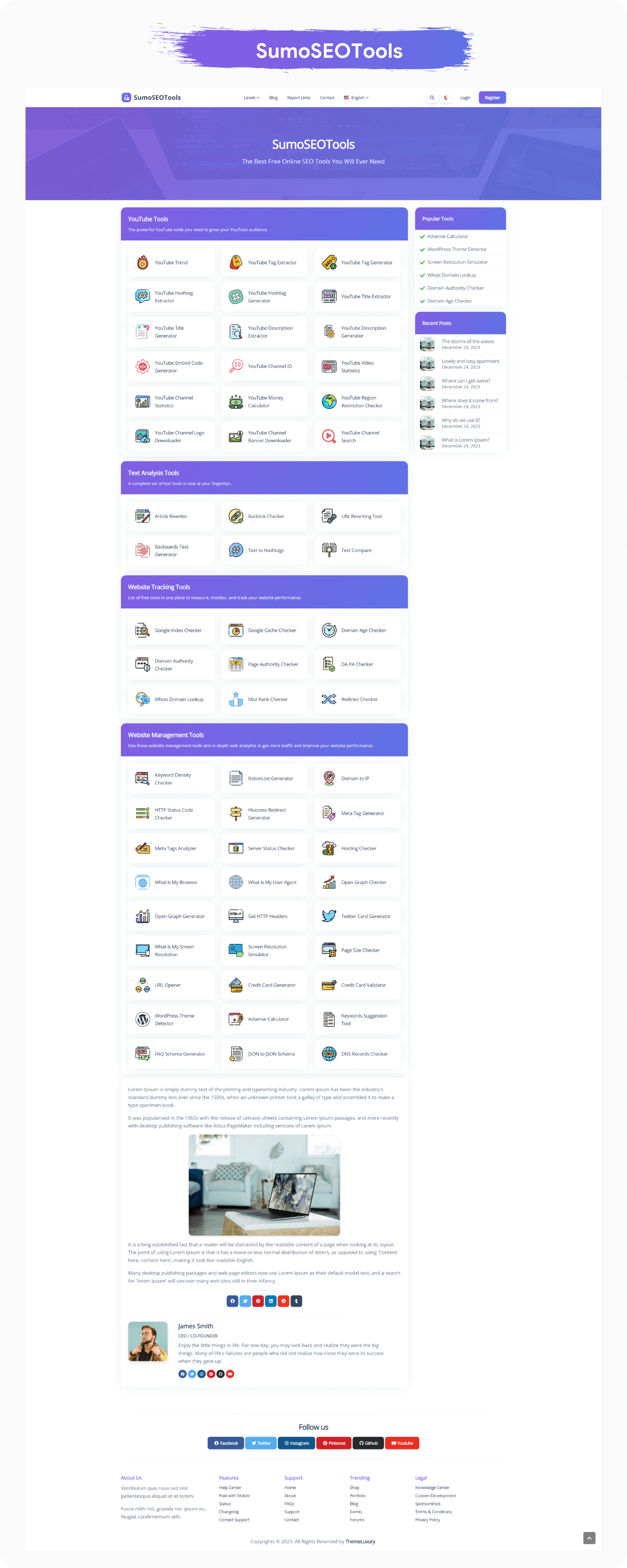 SumoSEOTools - Online SEO Tools Script by ThemeLuxury | CodeCanyon