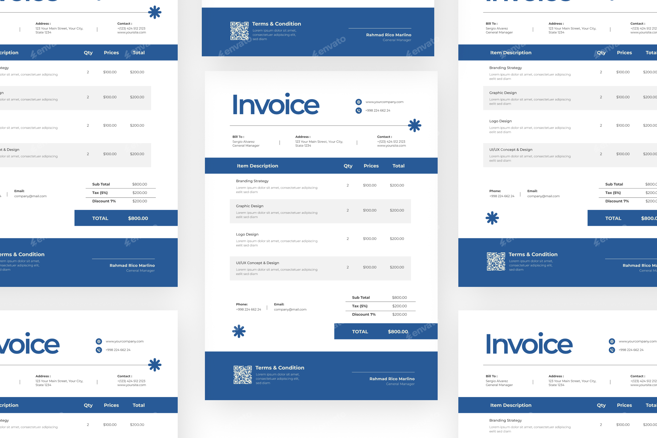 Blue Simple - Invoice, Print Templates | GraphicRiver
