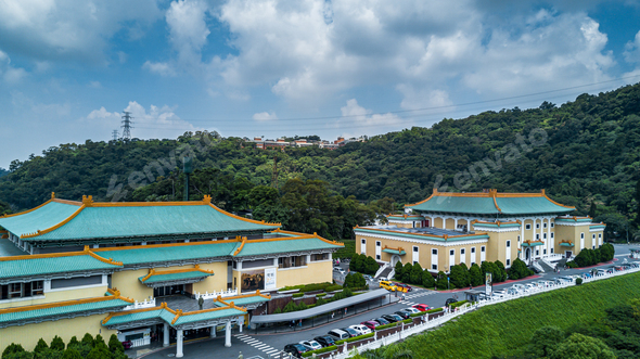 Aerial view Gugong National Palace Museum in Taipei City, Aerial view ...