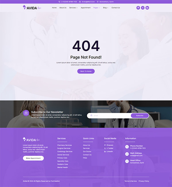 Avida - Health & Medical Elementor Template Kit by Fox_Creation ...