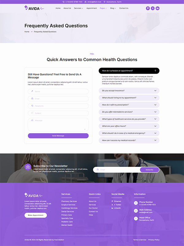 Avida - Health & Medical Elementor Template Kit by Fox_Creation ...