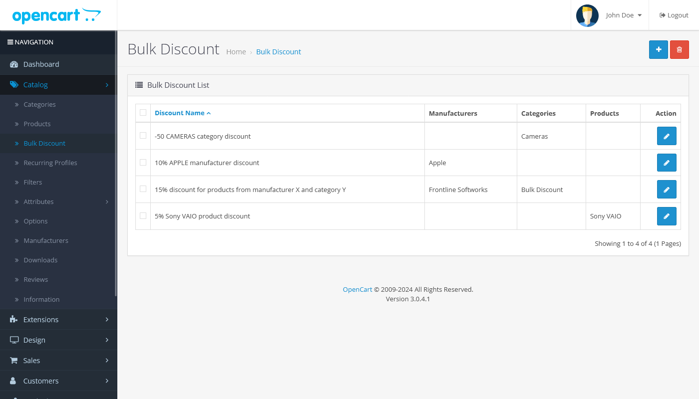 OpenCart 3 Bulk Discount by FrontlineSoftworks | CodeCanyon