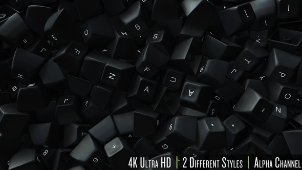4K Computer Keyboard Keys Fill Screen, Motion Graphics | VideoHive