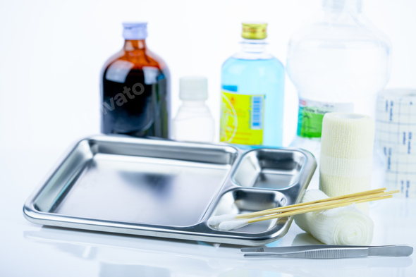 Medical equipment for treating infections. Wound care dressing set ...