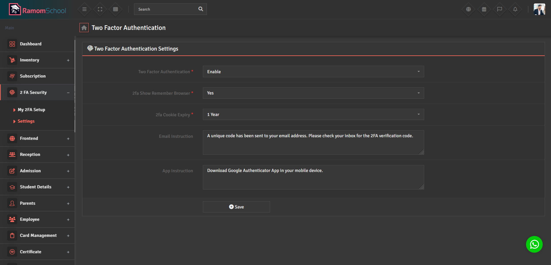 Ramom School Two Factor Authentication by RamomCoder | CodeCanyon