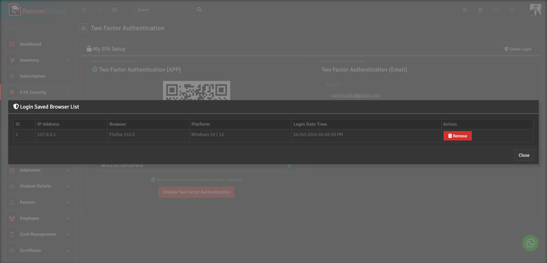 Ramom School Two Factor Authentication By Ramomcoder Codecanyon