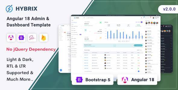 Hybrix - Angular 18 Admin & Dashboard Template by Themesbrand | ThemeForest