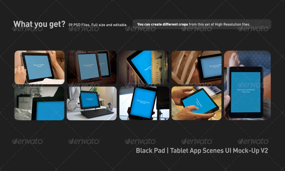 Black Pad | Tablet App Scenes UI Mock-Up V2, Graphics | GraphicRiver