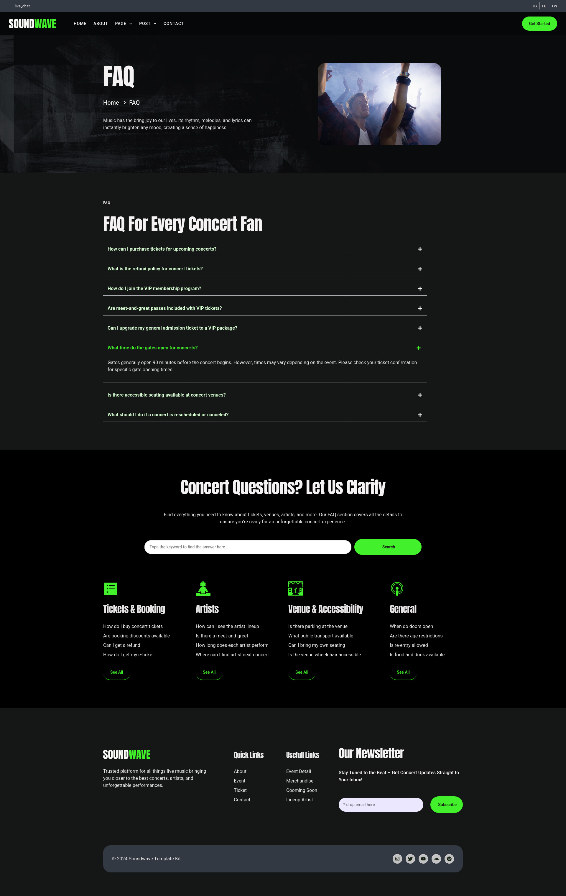 Soundwave - Music & Events Elementor Pro Template Kit by lubnaloom