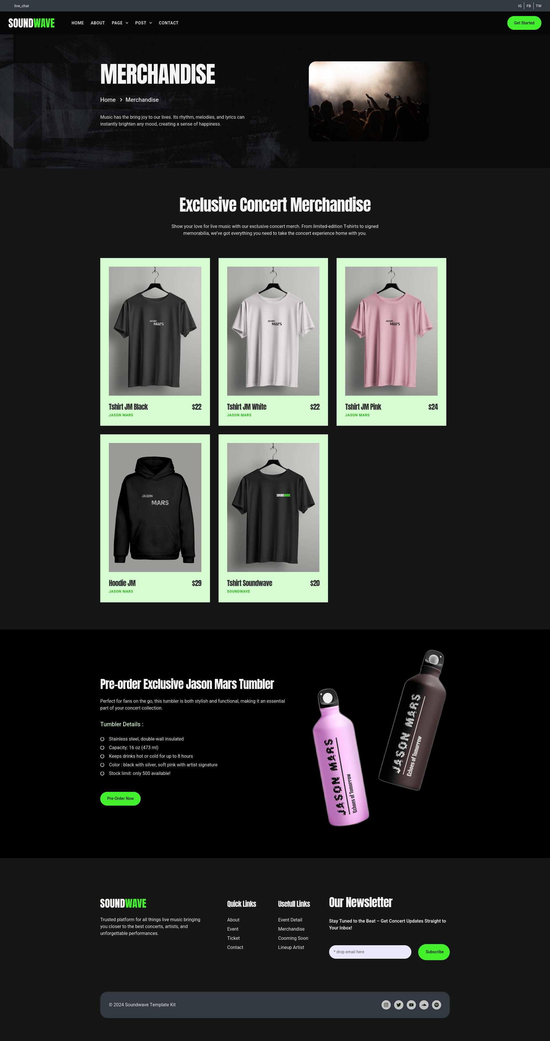 Soundwave - Music & Events Elementor Pro Template Kit by lubnaloom