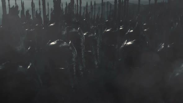 Dramatic Scene Of Elves Standing In A Battle Formation Ready For War ...