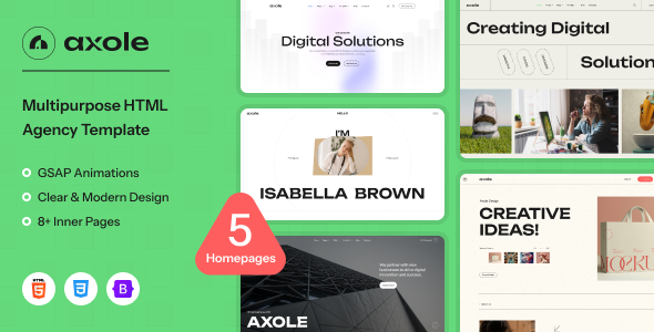 Axole - Creative Digital Agency & Portfolio Template by wprealizer