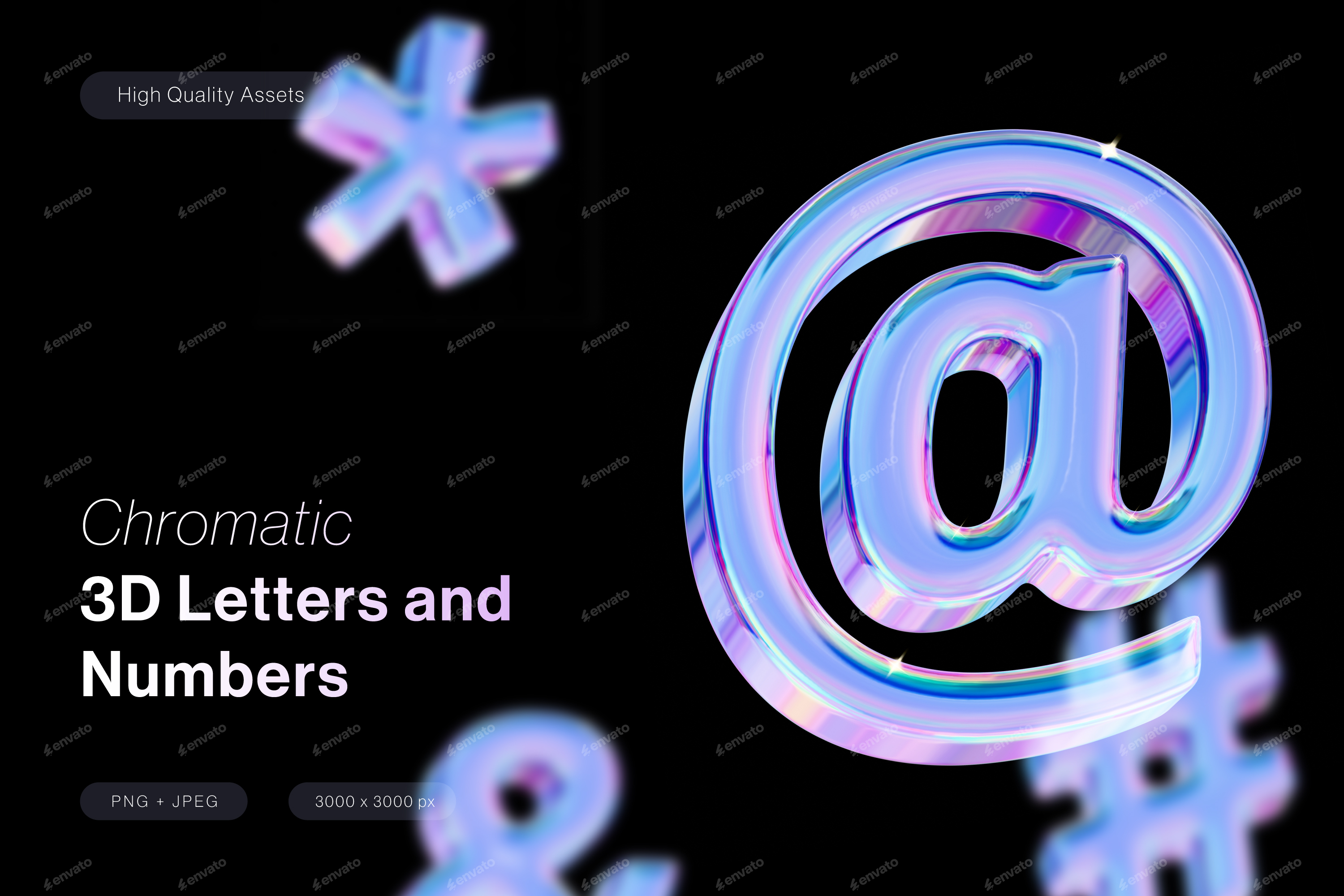 Chromatic 3D Letters and Numbers, Graphics | GraphicRiver