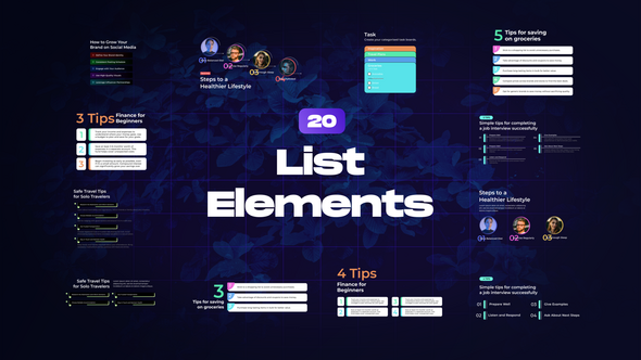 List Elements for Premiere Pro, Premiere Pro Templates | VideoHive