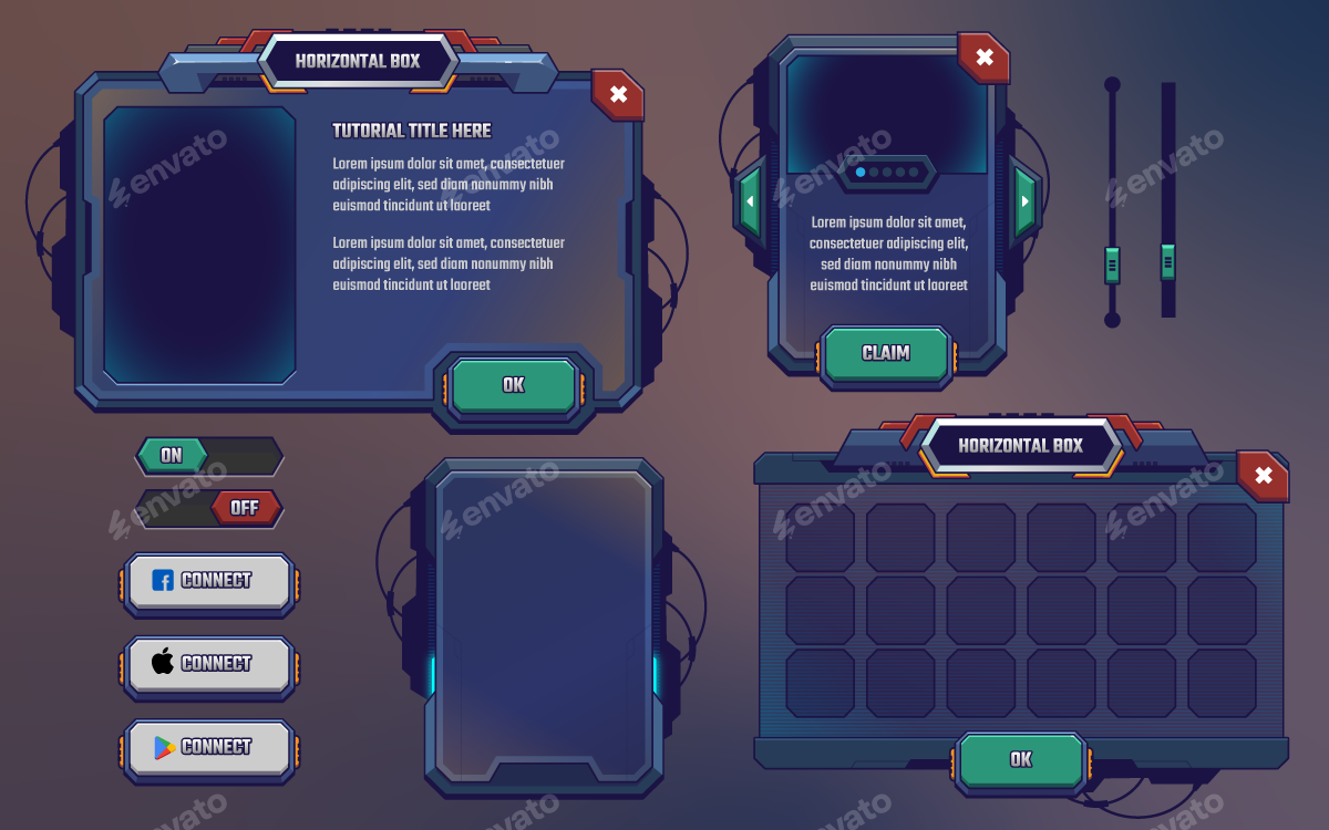 Cyber Theme UI, Game Assets | GraphicRiver