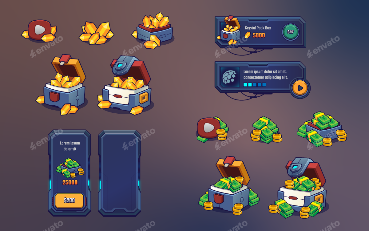 Cyber Theme UI, Game Assets | GraphicRiver