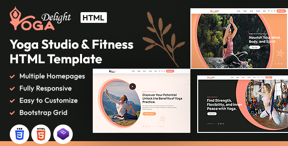 Yoga Delight | Yoga Studio & Fitness HTML Template by designingmedia