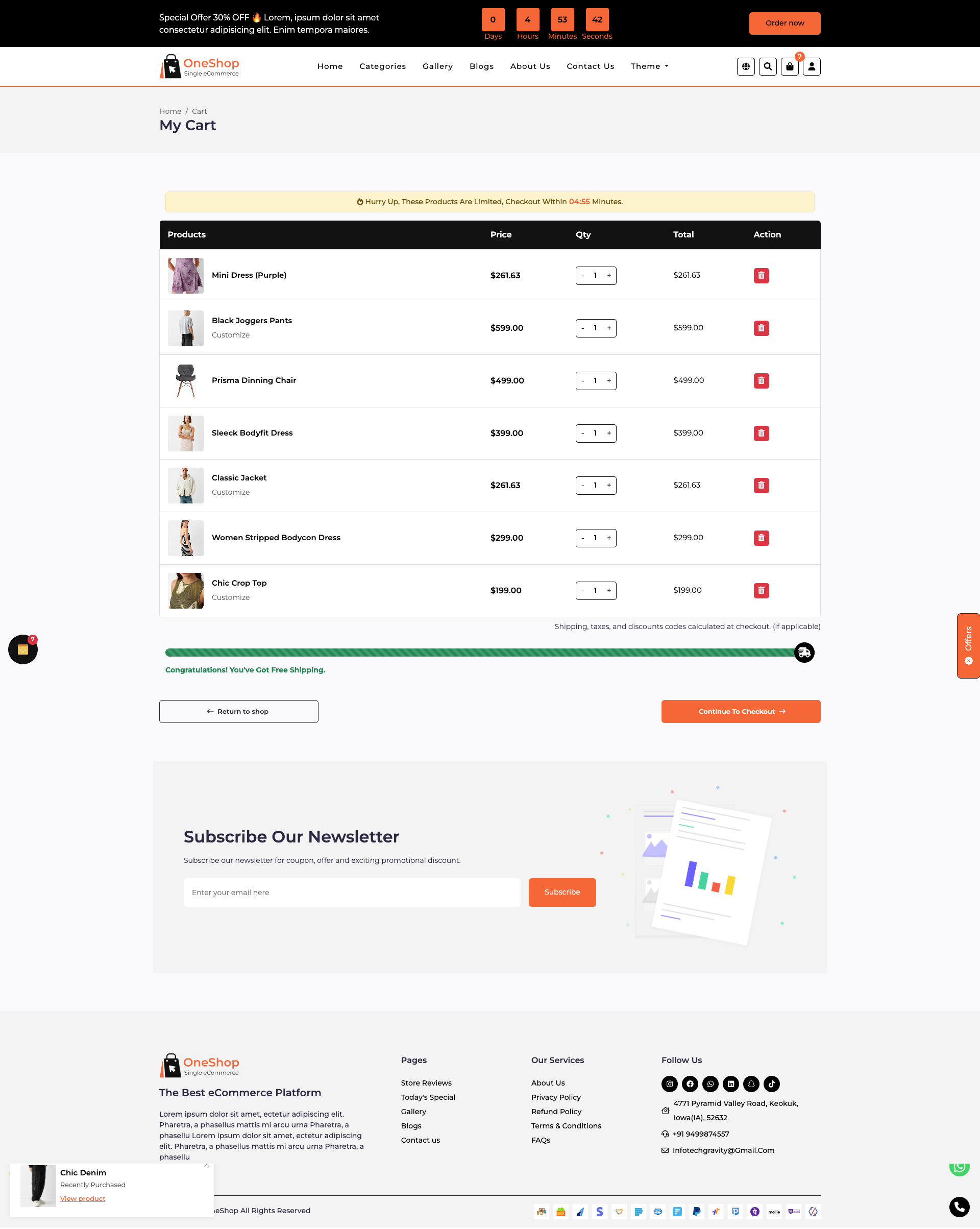 OneShop - Single Vendor Online eCommerce Laravel Website Platform by infotechgravity