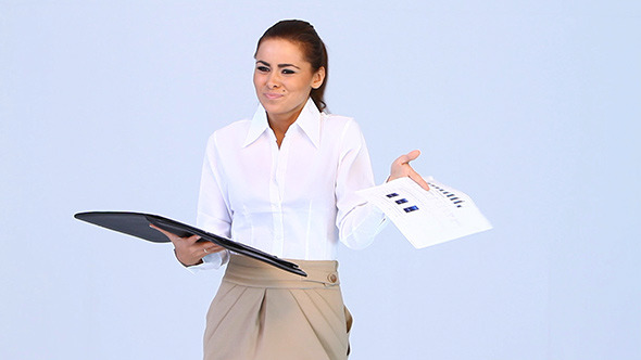 Unhappy Business Woman Throwing Documents, Stock Footage | VideoHive