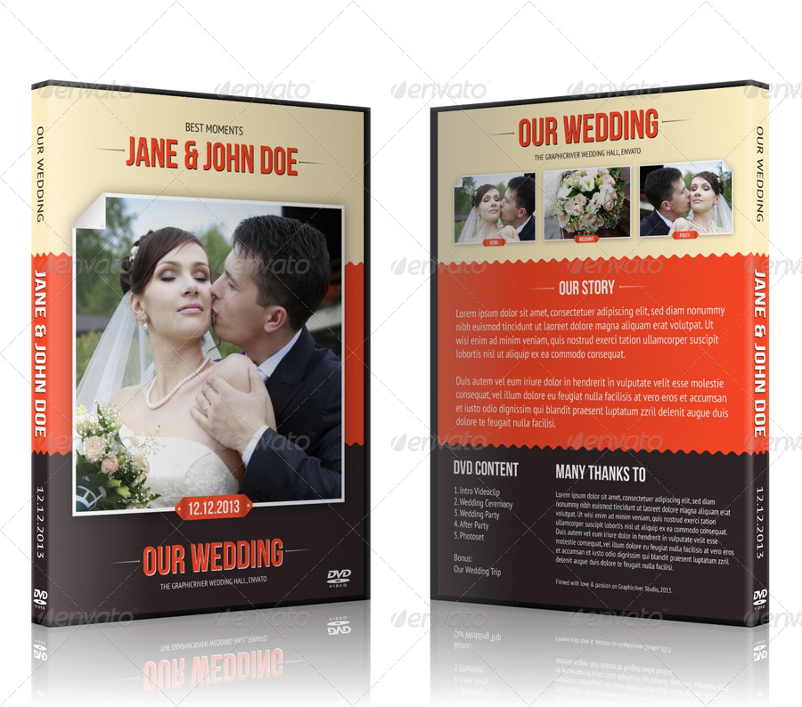 Wedding DVD Cover With Disc Label, Print Templates | GraphicRiver