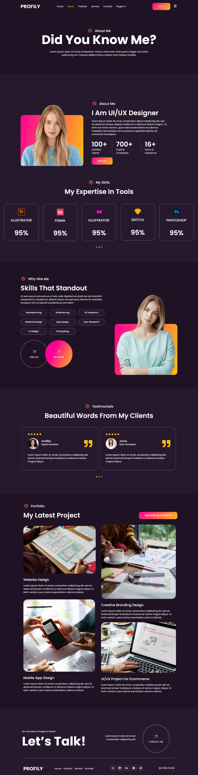 Profily - Personal Portfolios & Resume Elementor Template Kit by ...