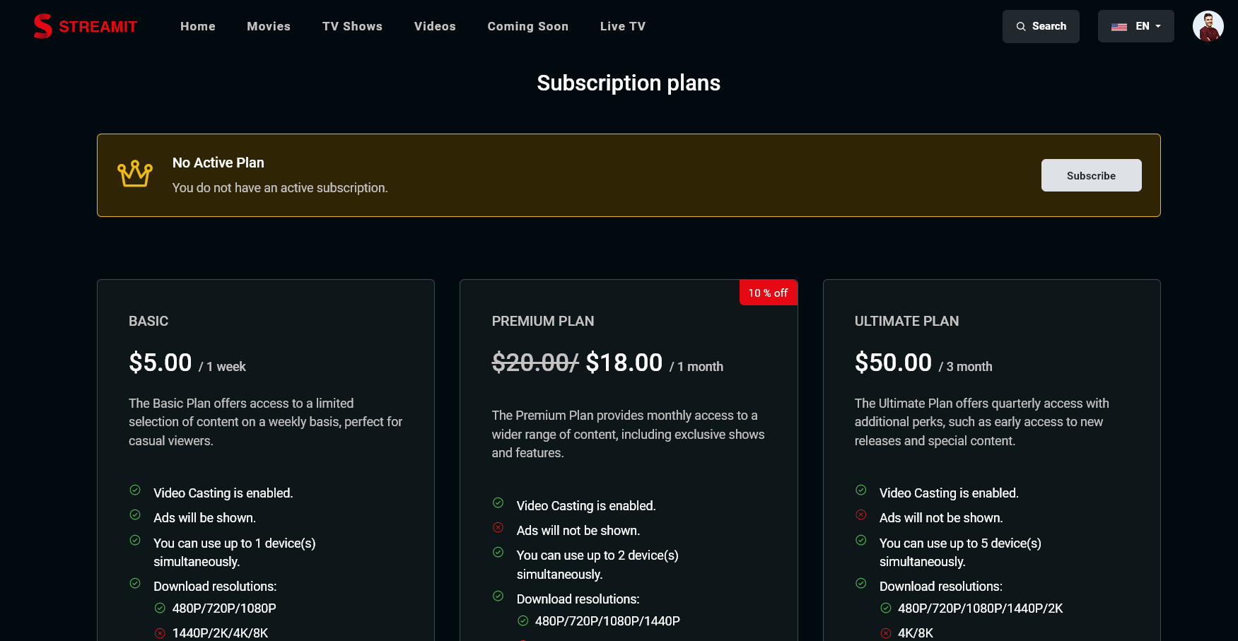 Streamit Laravel - Movie, TV Show, Video Streaming Platform With ...