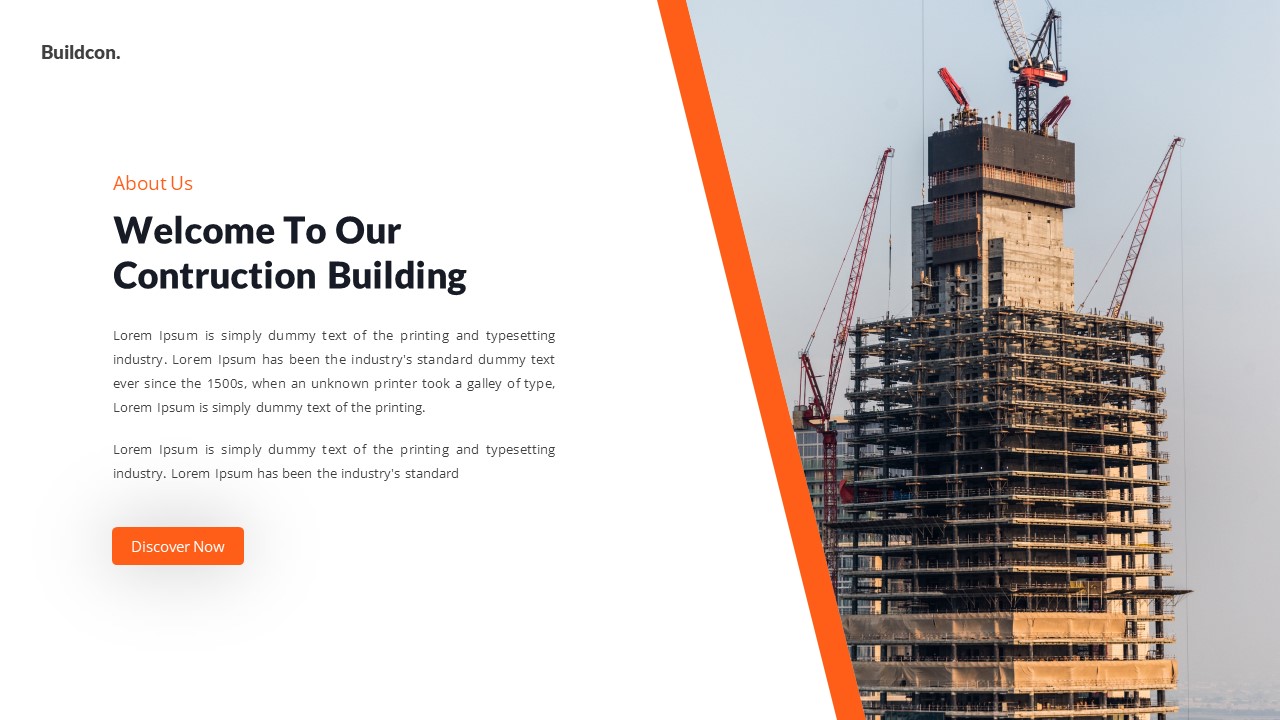 Buildcon - Construction PowerPoint Template, Presentation Templates