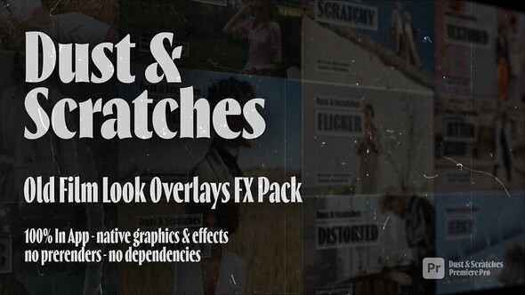 Dust & Scratches Overlays Pack for Premiere Pro: Authentic Procedural ...