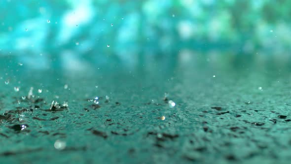4K 30fps, Heavy rain in puddle, Slow Motion, Stock Footage | VideoHive